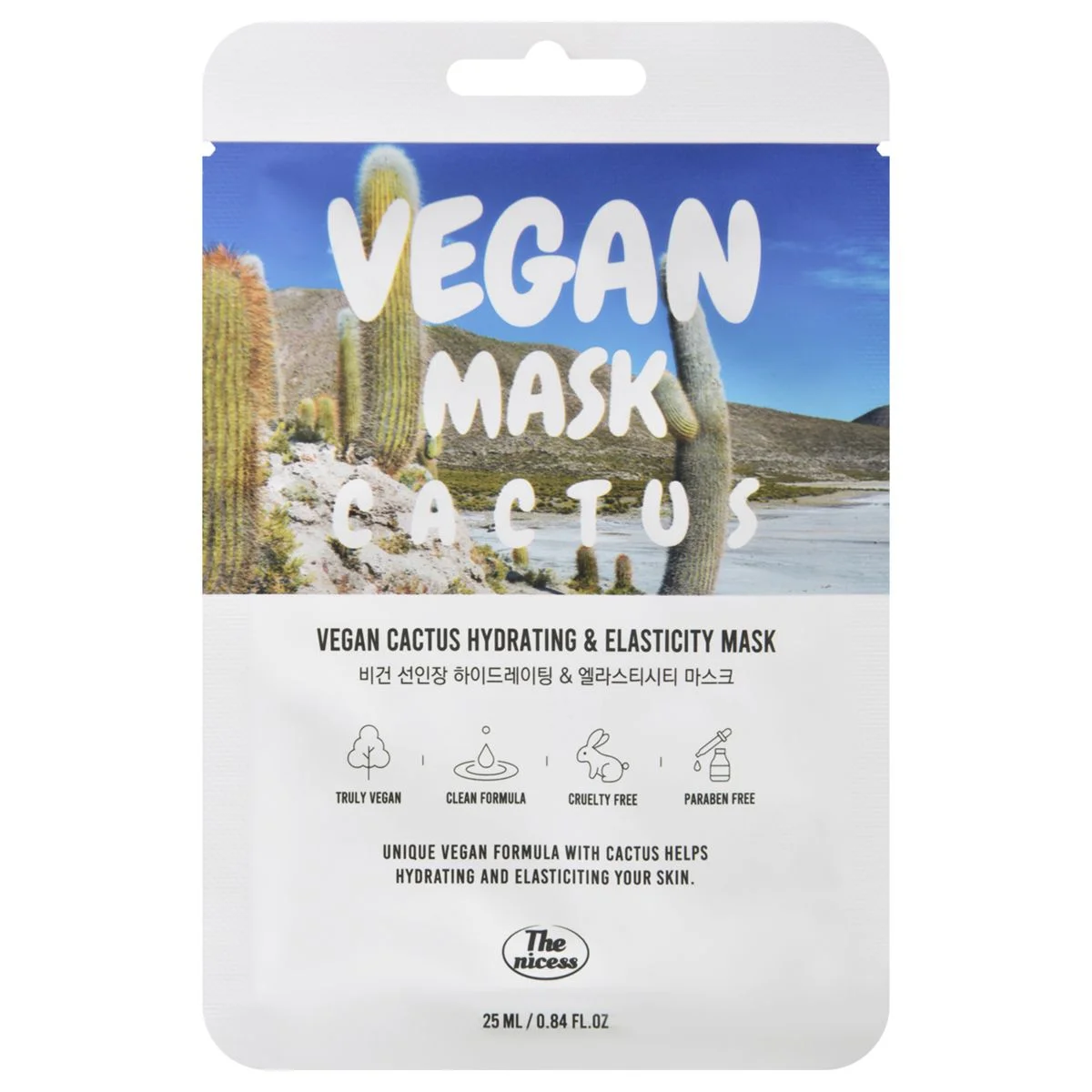 Korejska sheet maska za lice THE NICESS Vegan Kaktus 25ml