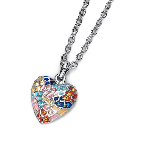 Ženski oliver weber gaudi heart multi lančić sa swarovski kristalima ( 11743 )