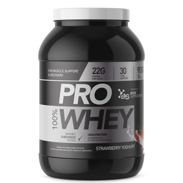 BASIC PRO WHEY 908GR STRAWBERRY YOGHURT