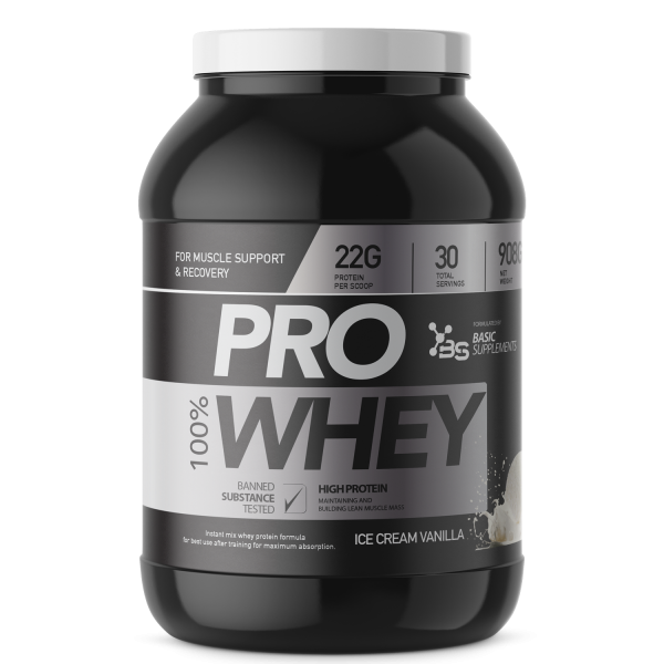 BASIC PRO WHEY 908GR ICE CREAM VANILLA