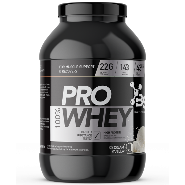 BASIC PRO WHEY 4.3KG ICE CREAM VANILLA