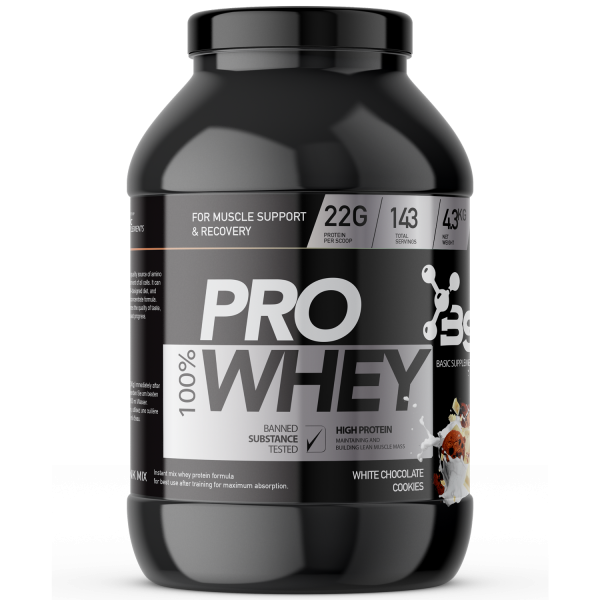 BASIC PRO WHEY 4.3KG WHITE CHOCOLATE & COOKIE