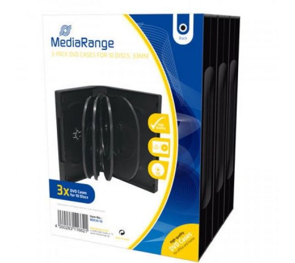 MEDIARANGE - MEDIARANGE GERMANY KUTIJE ZA 10 DVD DISKOVA CRNA 33MM/BOX35-10/3PAK