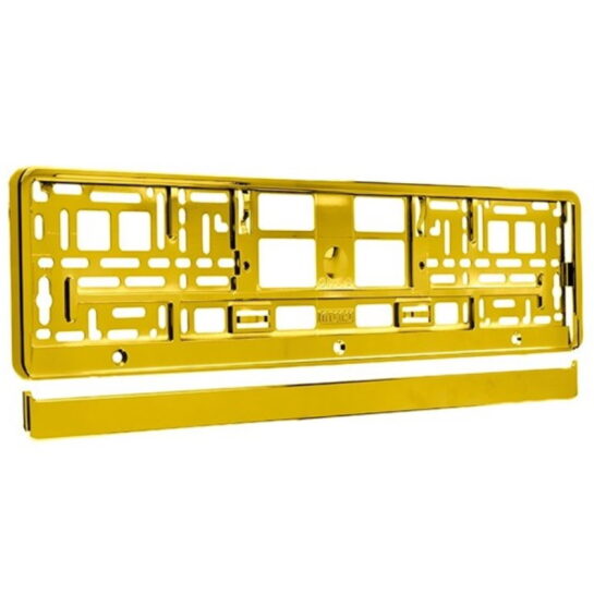 Okvir za tablice, plastični, metalik zlatni – Carmotion 63450