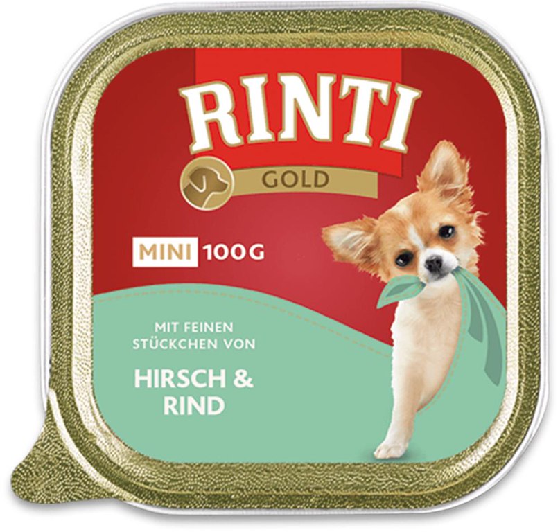 RINTI GOLD mini govedina i jelen pasteta za male odrasle pse 100g