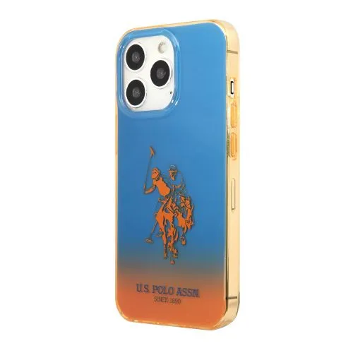 Futrola - maska Polo Gradient Case With Dyed - Bumper & Horse Logo za iPhone 14 Pro Max plavo-narandzasta Full Original (USHCP14XELOB) (MS)