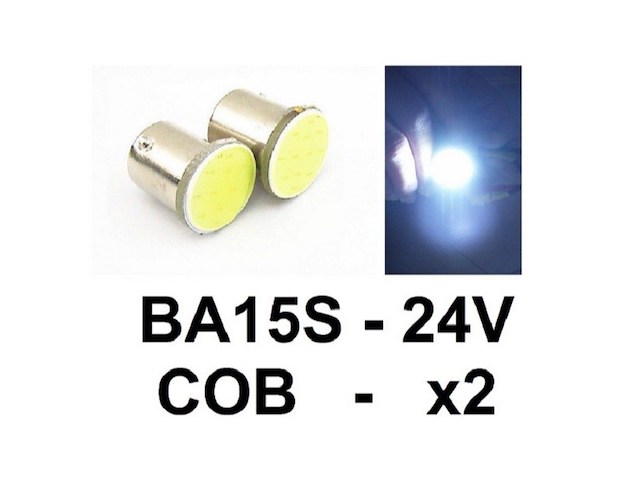 LED Sijalica - BA15S - 24V - BELA - COB
