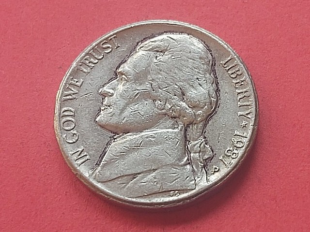 USA  - five cents 1987 god P