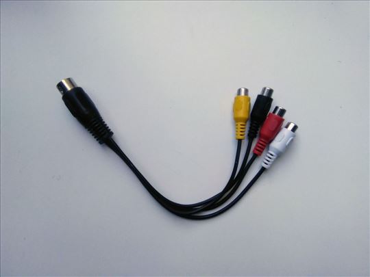 Kabel 5-pina DIN muški na 4 x RCA ženski dužina 24