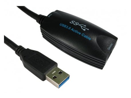 E-GREEN Kabl sa pojačivačem 3.0 USB A (M) - USB A (F) 5m crni