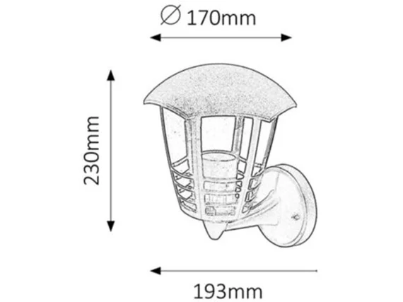 Rabalux Spoljna zidna lampa E27 60W IP44 Marseille