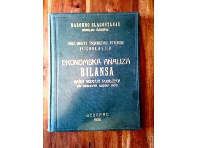 Ekonomska analiza bilansa za 1938