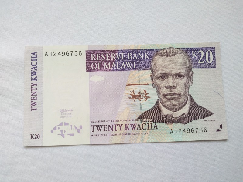 Malavi 20 kvacha,1997 god.UNC