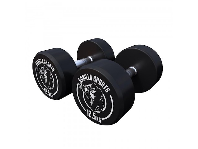 GORILLA SPORTS Okrugle gumirane bučice (2 x 12,5 kg)