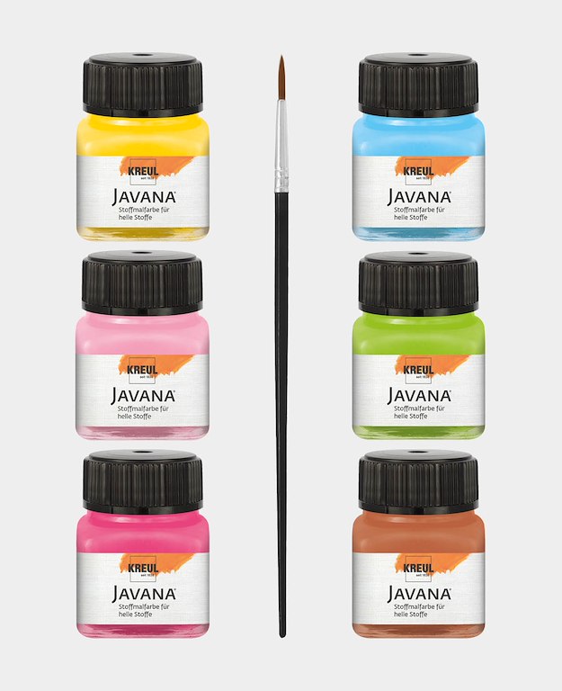 Set boja za svetli tekstil JAVANA Basic Colors 6x20 ml