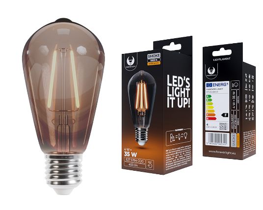 Forever LED filament sijalica, ST64, 4W, E27, 2000K, COG Smoked