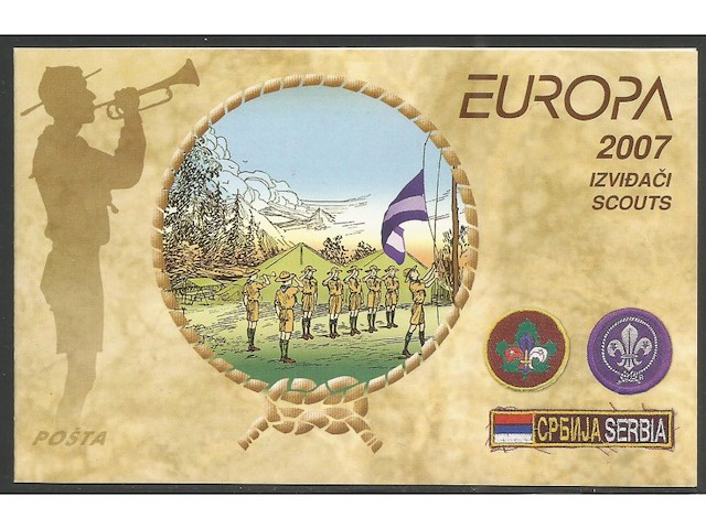Europa CEPT-100 god skautizma 2007.,karnet,čisto
