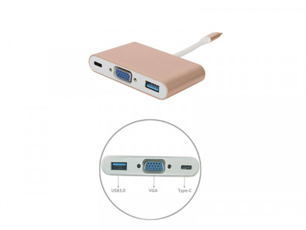 USB Tip C na VGA + USB 3.0 adapter 3.1 UVA-23