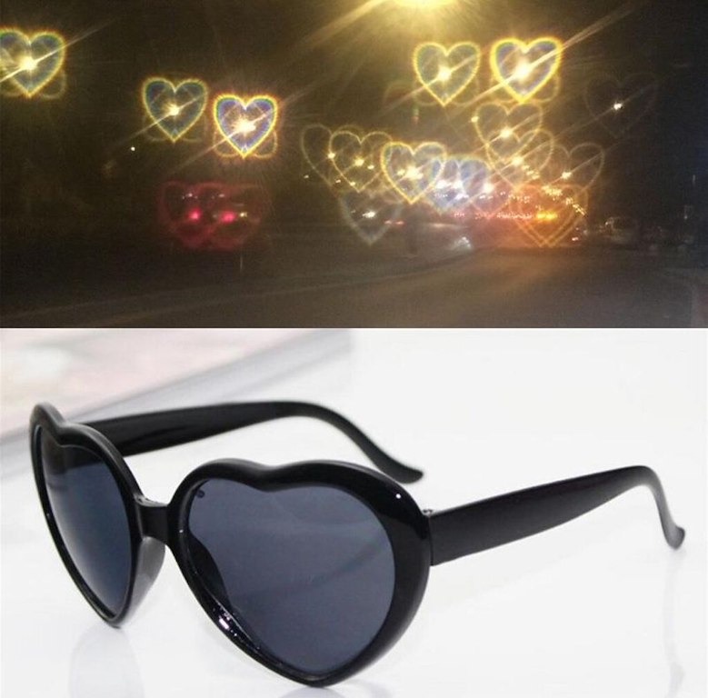 Heart diffraction glasses,naočare Naočare koje pretvaraju svetlost u