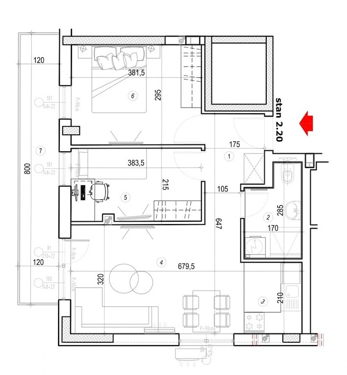 PETROVARADIN, 56 m2, 112500€