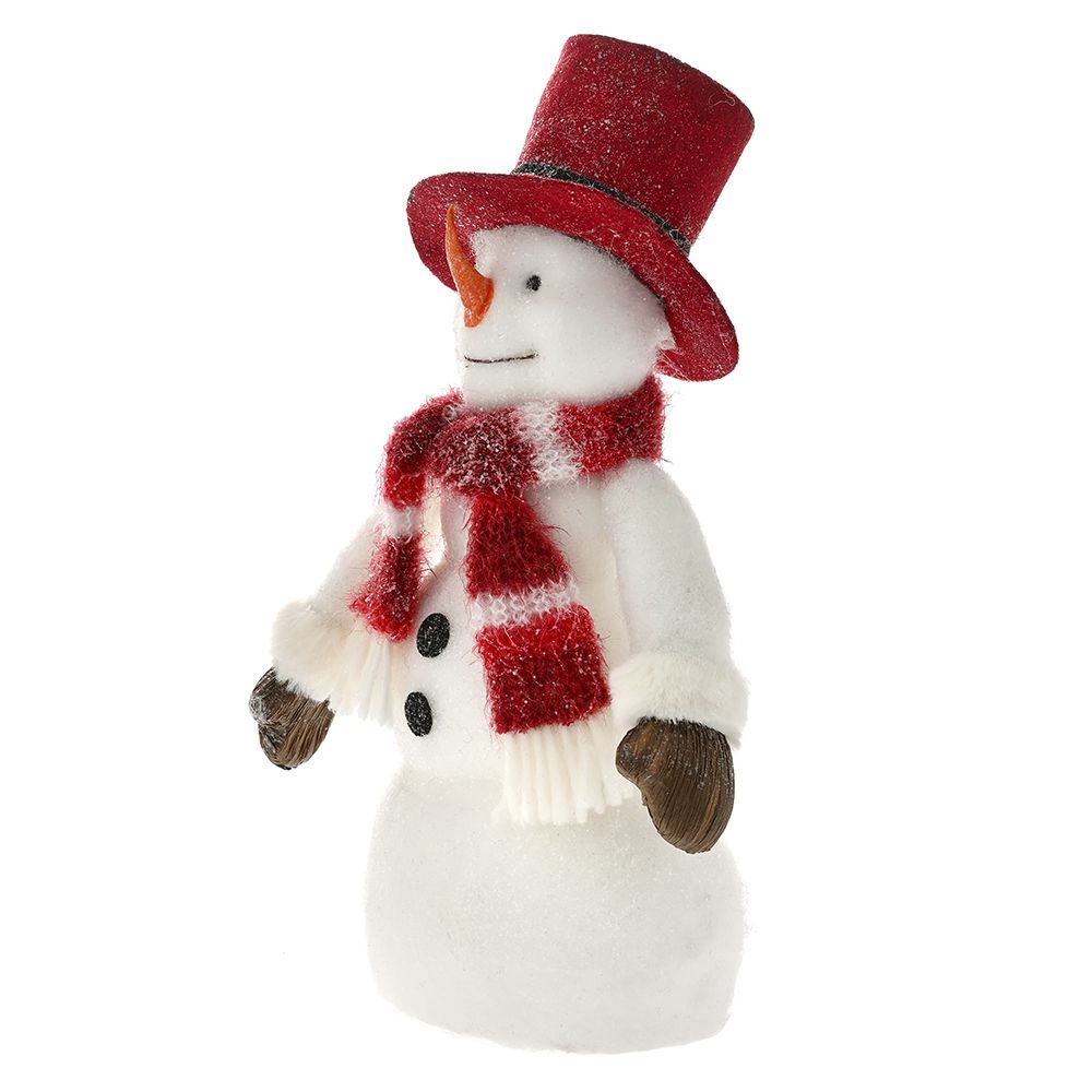 NG figura WHITE SNOWMAN WITH RED HAT AND SCARF 20?12?39CM 78871 - ILD