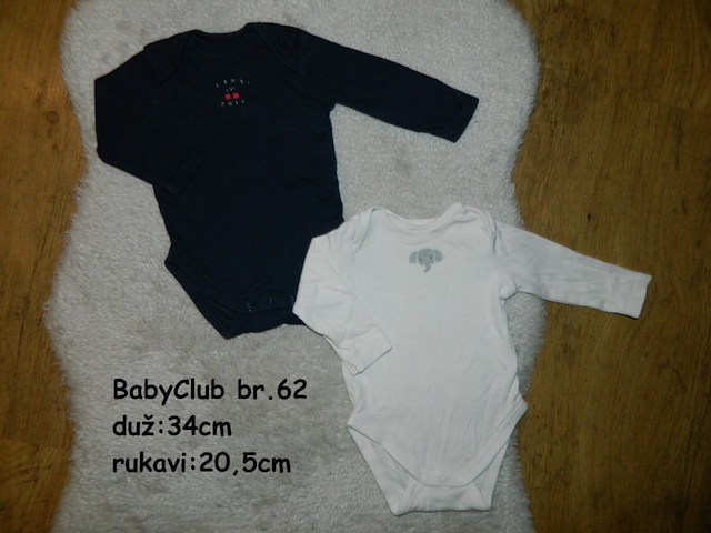 BabyClub bodi br.62+bela je GRATIS