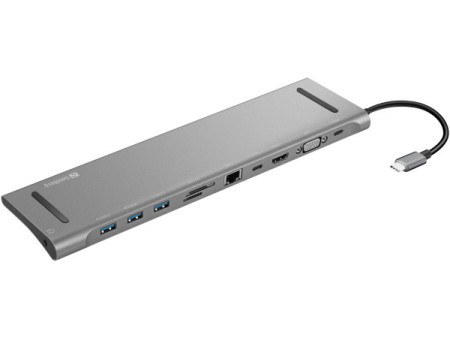 Sandberg Docking station Sandberg 10in1 USB-C - HDMI/VGA/LAN/3xUSB 3.0/USB C 136-31