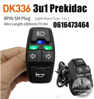 48V 3 u 1 Prekidač DK336 Za Motorcikle, Električne Bicikle, Skutere