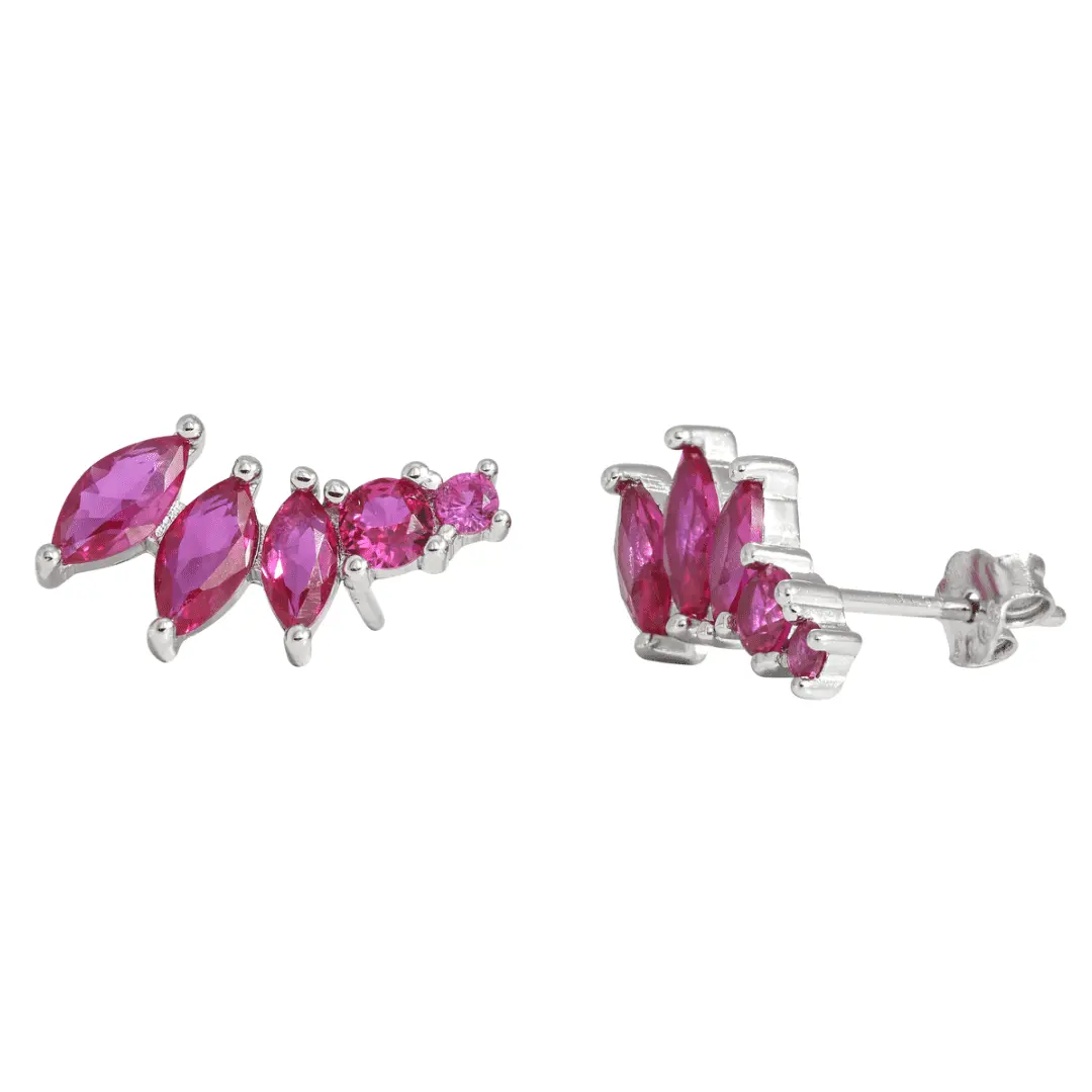 J&B JEWELLERY Srebrne minđuše na šrafić 925 - 00046P roze