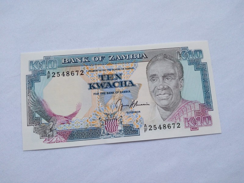 Zambija 10 kvacha,1989-91 god. UNC