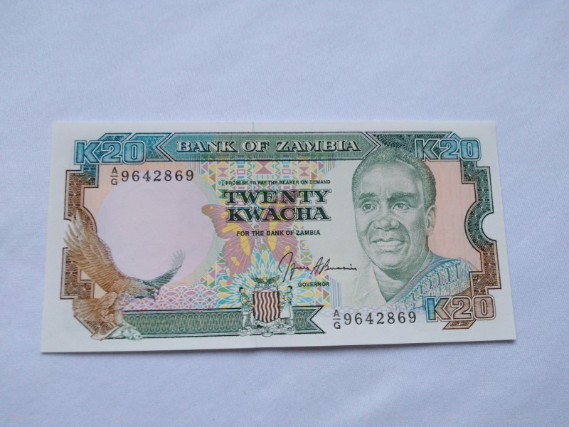 Zambija 20 kvacha,1989-91 god. UNC