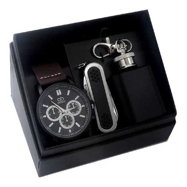 Adam, poklon set, ručni sat i privezak, braon