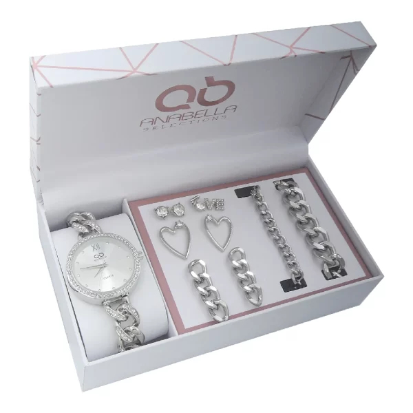 Wisteria, poklon set, ručni sat i narukvica, boja srebra