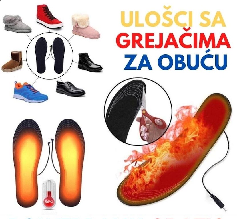 USB Električni ulošci za obucu za grijanje stopala Opis: Boja: crna