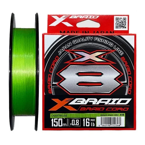 BRAID CORD X8 150M CHARTREUSE #2.0 35LB