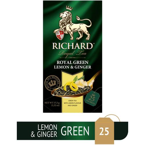 RICHARD Royal Green Lemon & Ginger – Zeleni čaj sa đumbirom, limunom i šipurkom 25 x 1,5g 111371