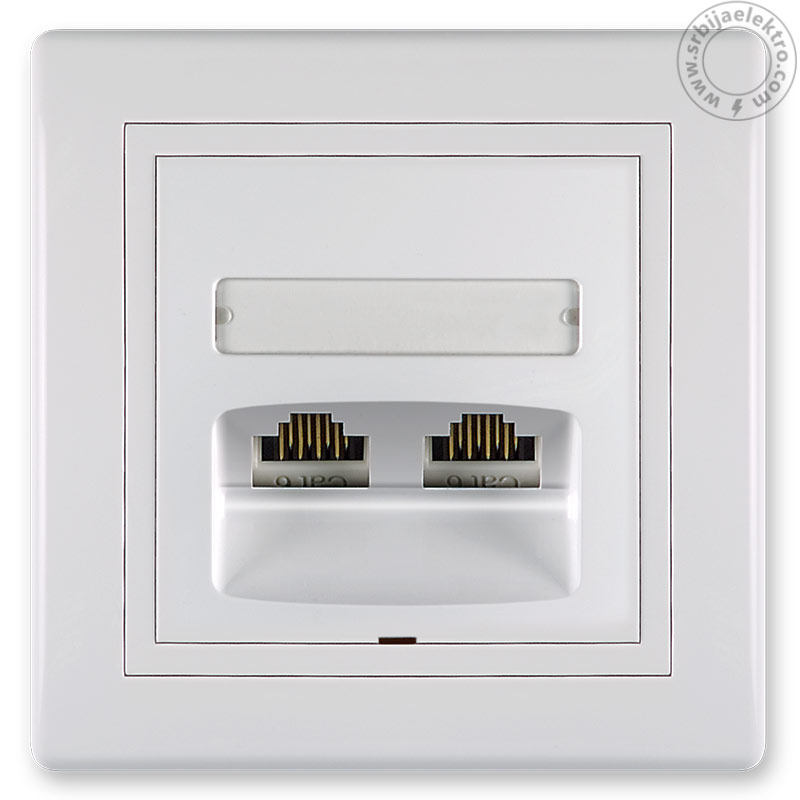 Prikljucnica 2xRJ45 Cat5e a.614.00 - ALING Prestige