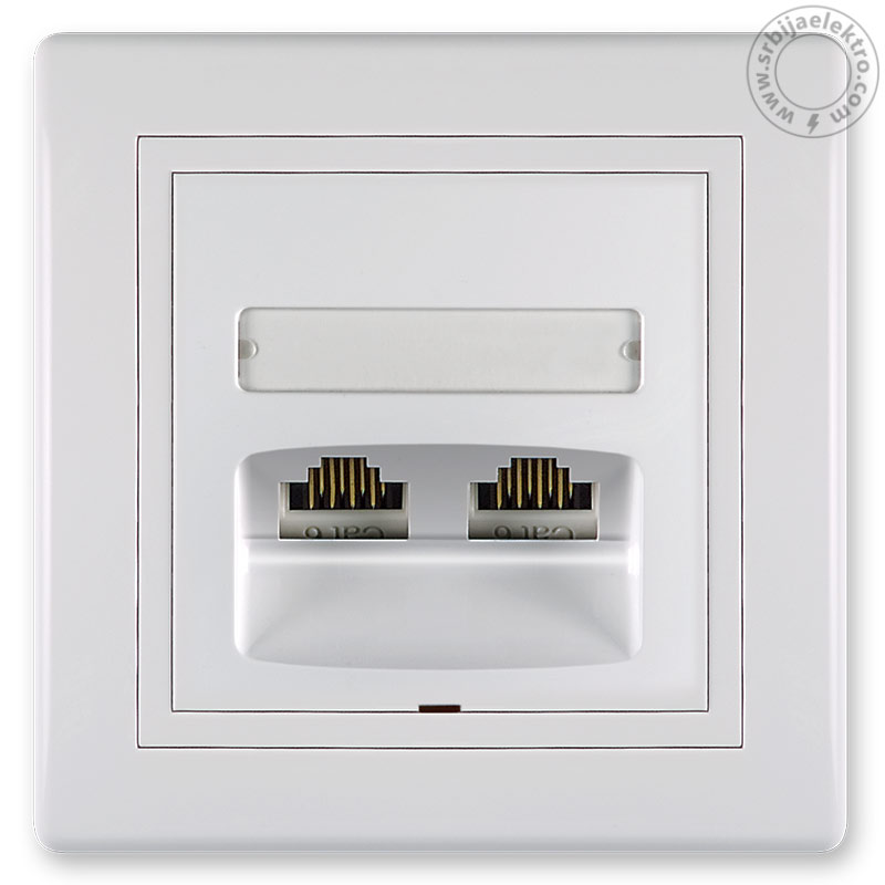 Prikljucnica 2xRJ45 Cat6 a.615.00 - ALING Prestige