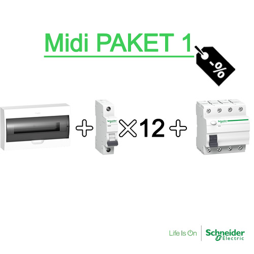 Midi PAKET_1: nazidna tabla 18m + 12MCB K60N + RCD 4P/300mA