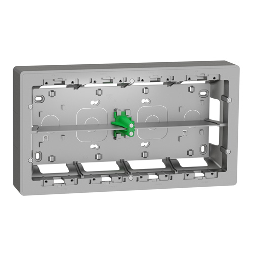 SE New Unica 2×10 modula nadgradna kutija alumin.