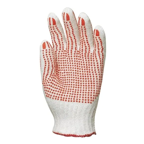 Pletena rukavica sa crvenim PVC granulama vel. 7