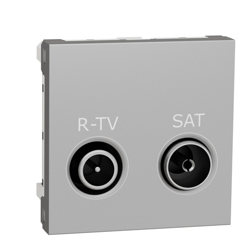 SE New Unica Utičnica R-TV SAT prolazna 2 mod alu