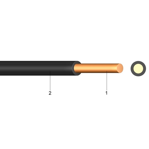 Provodnik P H07V-U 10mm² Crni