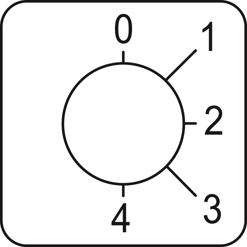 SE oznaka za grebenasti prekidač 0 do 4 45 x 45 mm