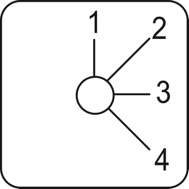 SE Oznaka za grebenasti prekidač 1 do 4 – 45 x 45 mm