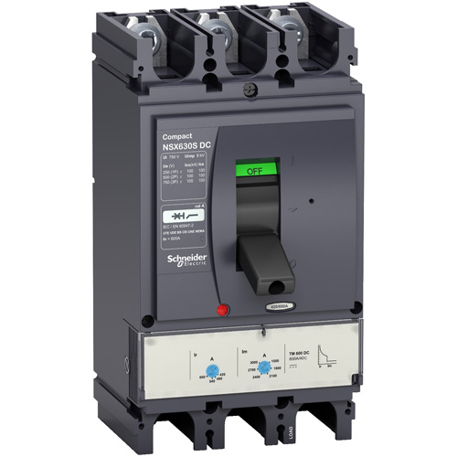 SE Circuit breaker compact nsx600s dc 100 ka at 750 vdc tmdc trip unit 600 a rating 3 poles