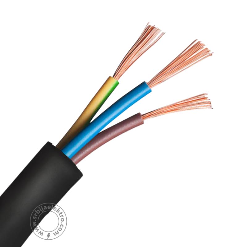 Kabel licnasti PP/J 3x2.5 CRNI