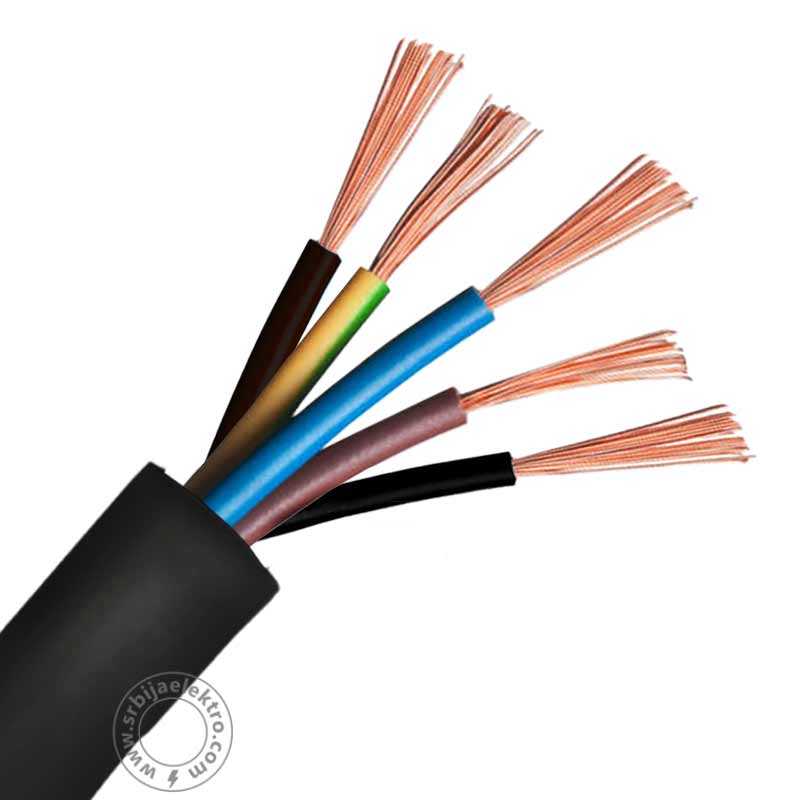 Kabel licnasti PP/J 5x2.5 CRNI