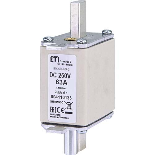 ETI osigurač za specijalne namene NH00/K 63A/250V DC