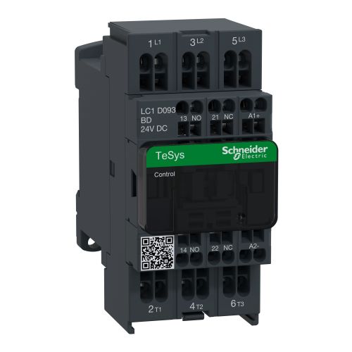 SE TeSys D kontaktor 3P(3 NO) AC-3 <= 440 V 9 A 24 V DC kalem